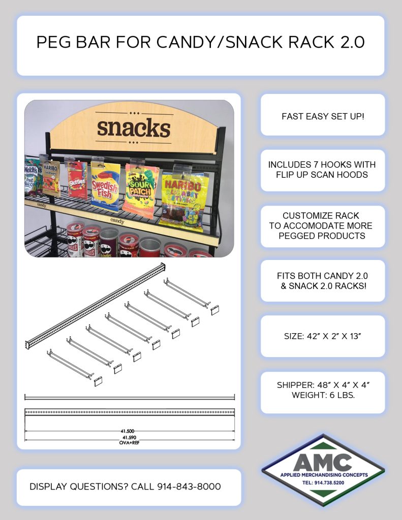 Peg Bar For Candy/Snack Rack 2.0 – AMC